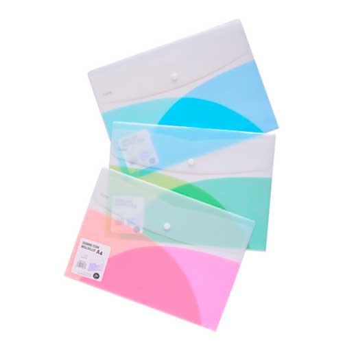 SOBRE PVC C/BOTON FW T/A4 C/BOLSILLOS COL.TRANSLUCIDOS [4805 ...